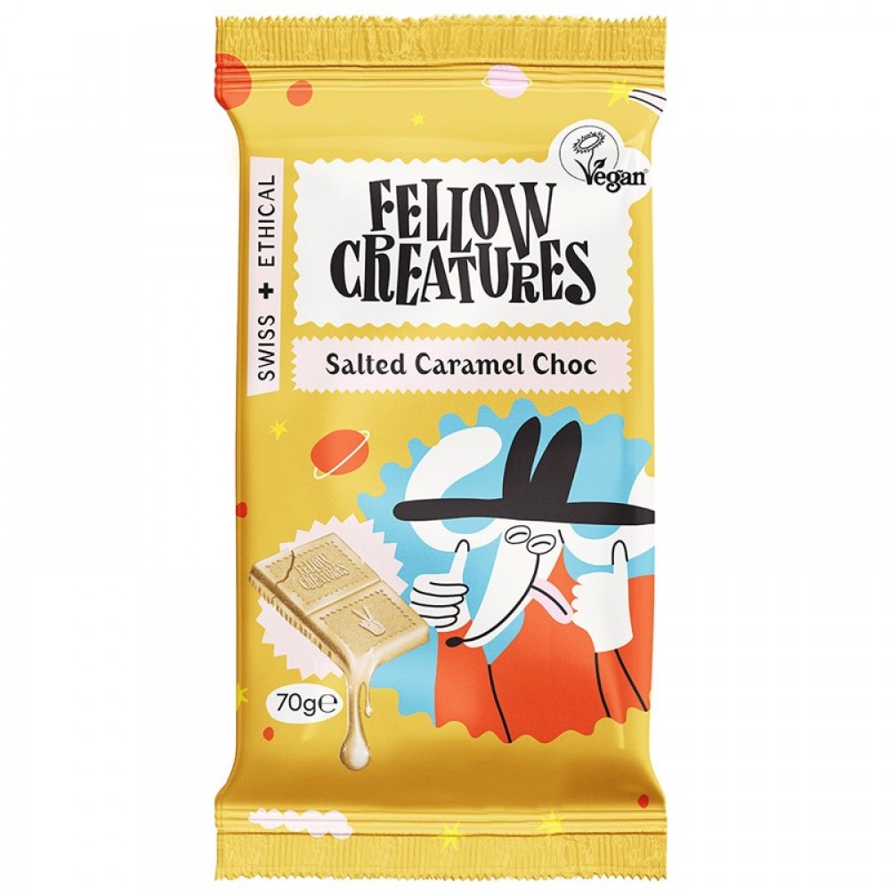 Fellow Creatures Bar - Salted Caramel Choc (10x70g) - SourceRAW ...