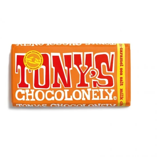 Tony's Chocolonely Bar - Milk Chocolate, Caramel and Sea Salt (15x180g ...
