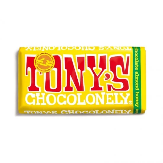 Tony's Chocolonely Bar - Milk Chocolate, Almond, Honey & Nougat ...
